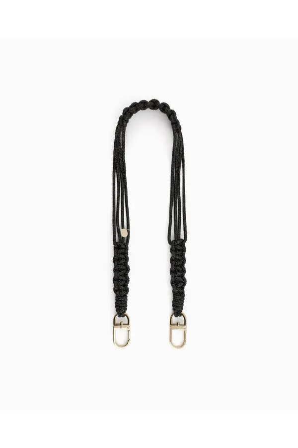 Giorgio Armani Rhinestone Woven Shoulder Strap - Black
