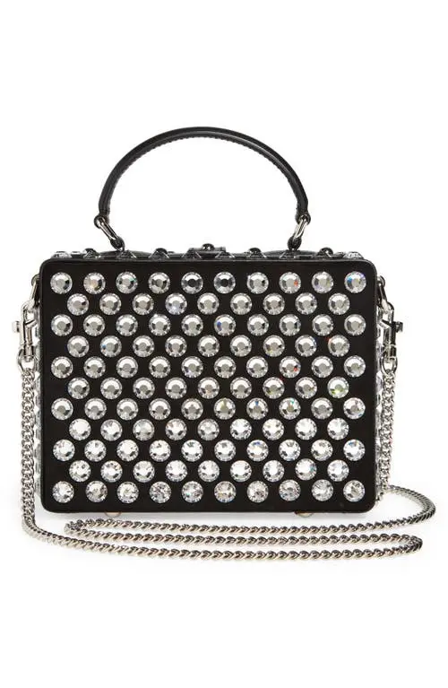 Dolce & Gabbana Crystal Embellished Box Bag - Black