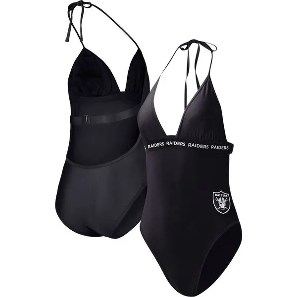 G-III 4HER BY CARL BANKS Las Vegas Raiders One-piece Swimsuit - Black