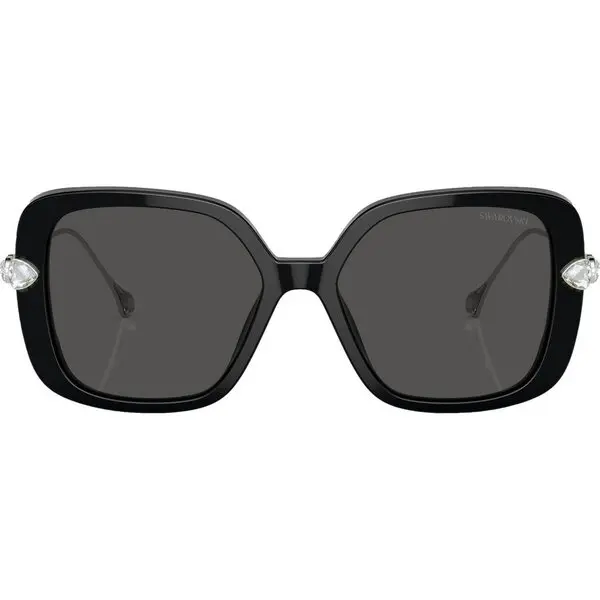SWAROVSKI 56mm Square Sunglasses - Black