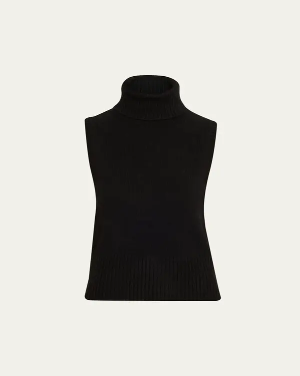 Veronica Beard Mazzy Cashmere Turtleneck Shell - Black