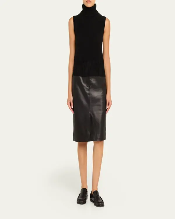 Veronica Beard Mazzy Cashmere Turtleneck Shell - Black