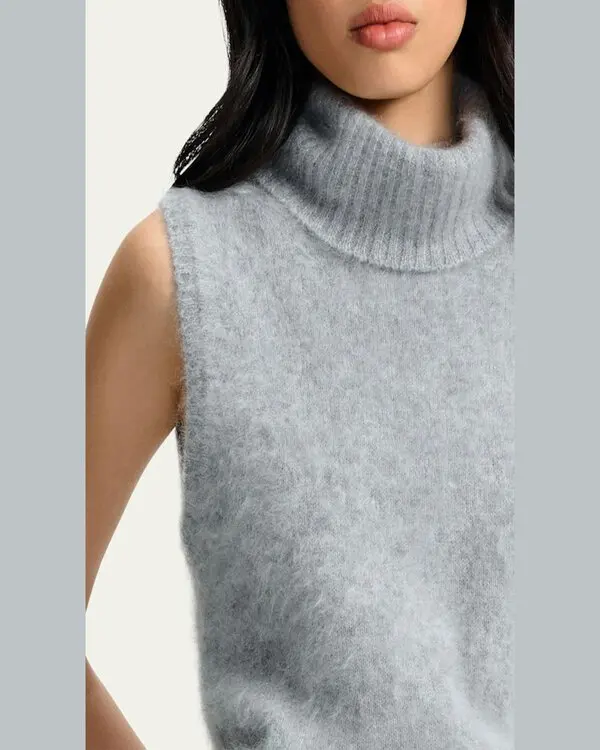 Veronica Beard Mazzy Cashmere Turtleneck Shell - Black