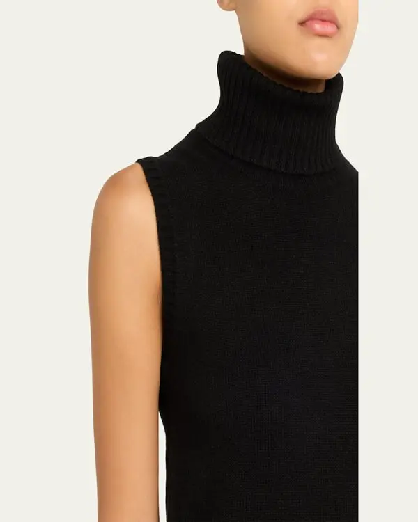 Veronica Beard Mazzy Cashmere Turtleneck Shell - Black