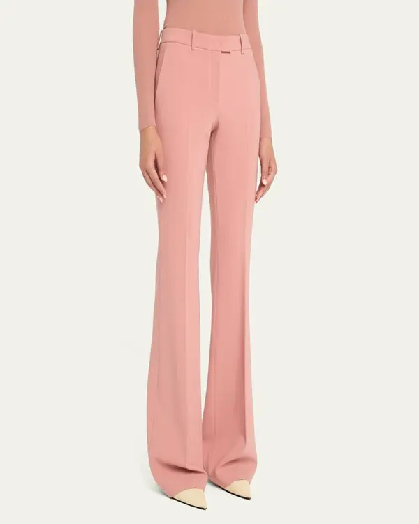 Michael Kors Haylee Flare Crepe Trousers - Black