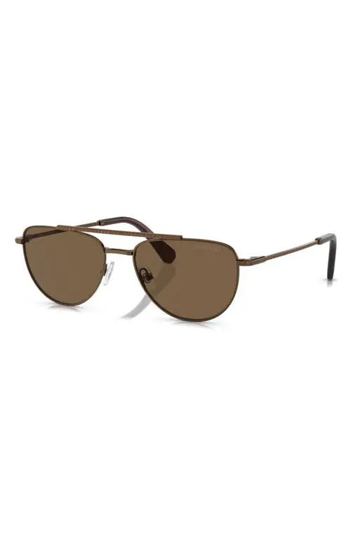 Swarovski 53mm Aviator Sunglasses - Bronze | Editorialist