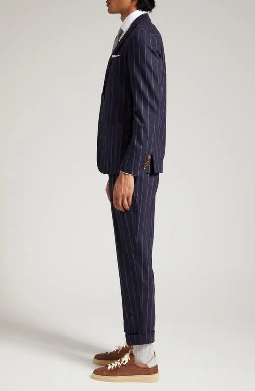 Eleventy Pinstripe Wool & Cashmere Stretch Flannel Suit