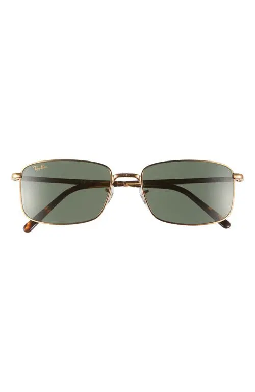 Ray-ban 57mm Rectangle Sunglasses - Gold