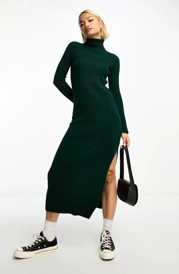 asos green long sleeve dress ASOS Design - Maxi Dress - Women - Polyester - XS