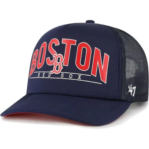 '47 Boston Red Sox Backhaul Foam Trucker Snapback Hat - Navy