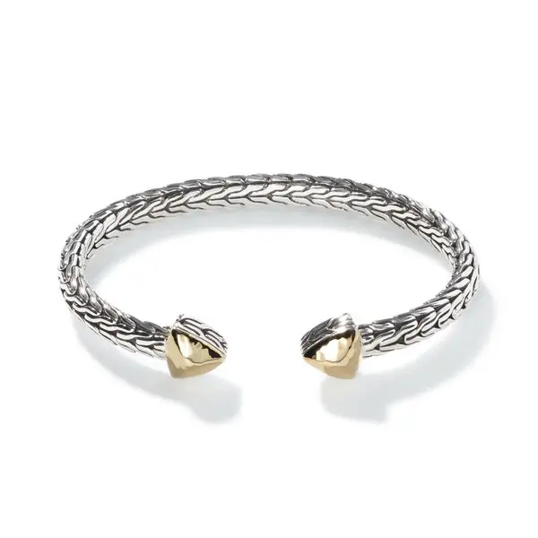 John Hardy Carved Chain Palu Flex Cuff Gold - Silver