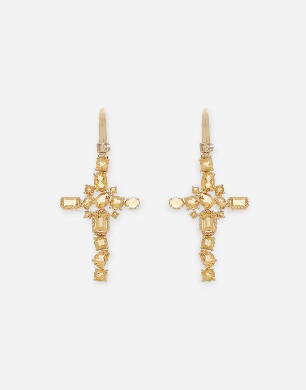 Dolce & Gabbana Rainbow Monochrome Citrine Quartz Earrings - Gold