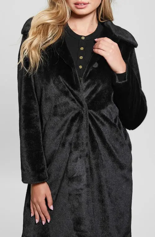 Guess Simonne Longline Faux Fur Coat