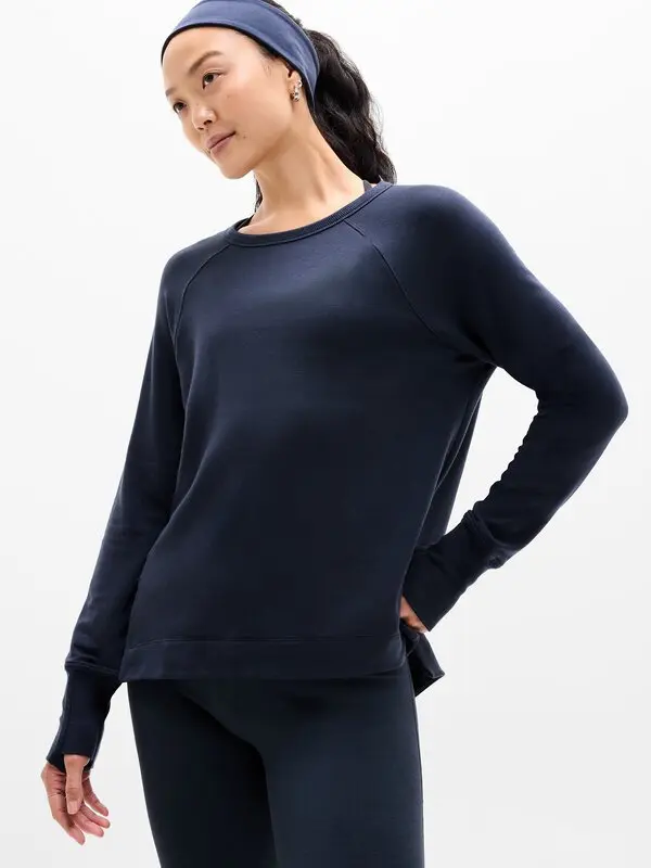 Athleta Coaster Luxe Recover Sweatshirt - Navy