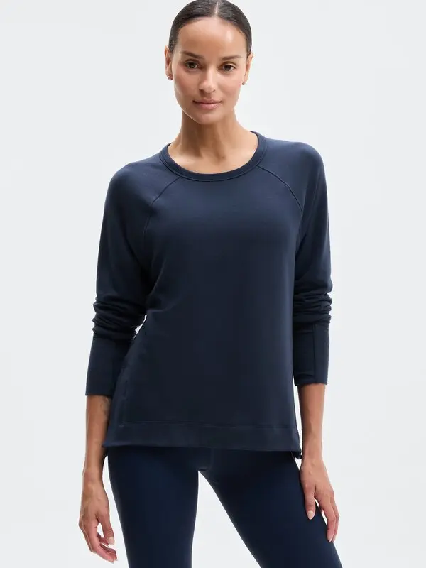 Athleta Coaster Luxe Recover Relaxed Sweatshirt - Navy