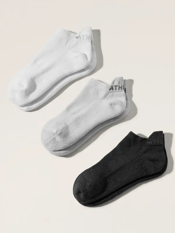 Athleta Everyday Ankle Sock 3-pack - Black/grey Multi