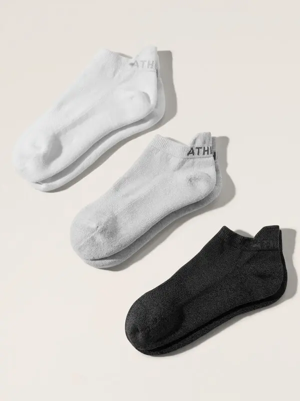 Athleta Everyday Ankle Sock 3-pack - Black/grey Multi