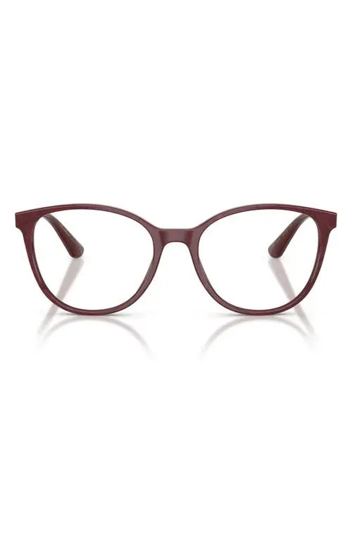 Dolce & Gabbana 54mm Butterfly Eyeglasses - Lace Bordeaux / Yellow Gold