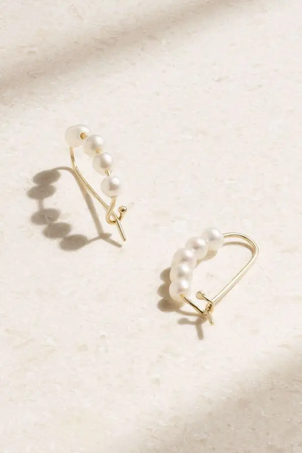 Mizuki 14-karat Pearl Earrings
