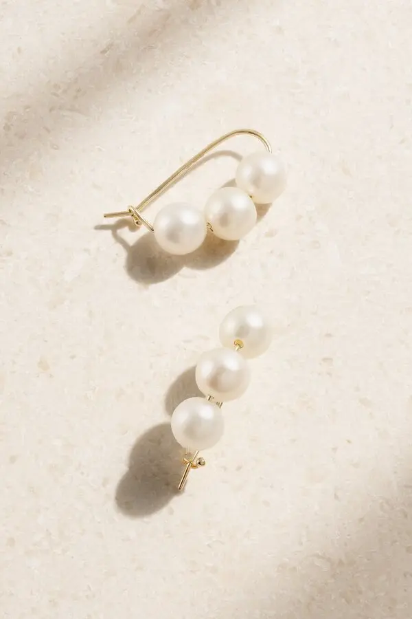Mizuki 14-karat Pearl Earrings - Gold