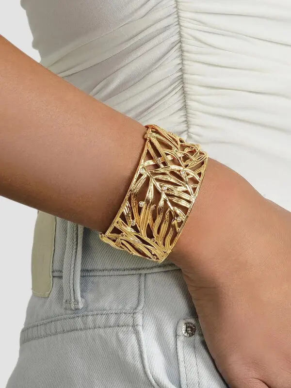 ANABEL ARAM Palm 18k--plated & Cubic Zirconia Cuff