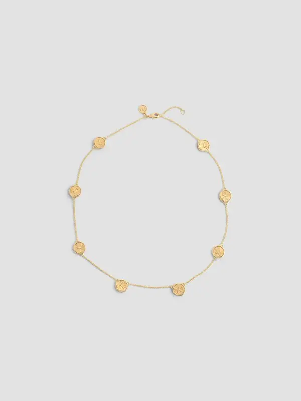 ANABEL ARAM Coin 18k--plated Butterfly Station Necklace