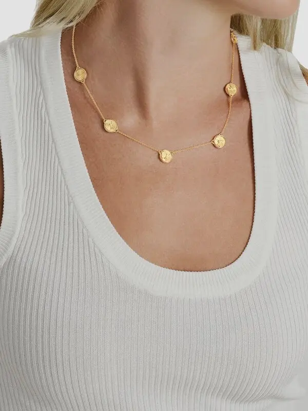 ANABEL ARAM Coin 18k--plated Butterfly Station Necklace