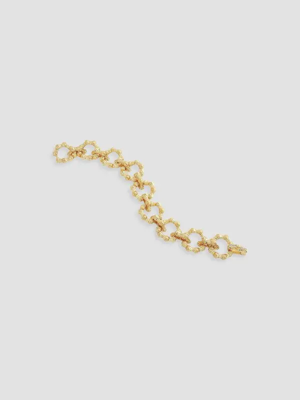ANABEL ARAM Bamboo 18k--plated & Cubic Zirconia Chain Bracelet/7.7