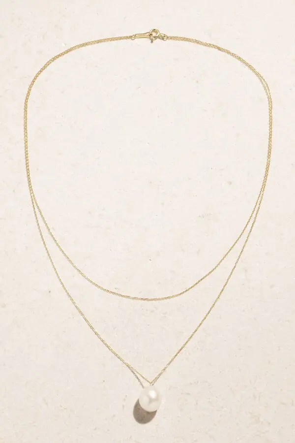 Mizuki 14-karat Chain Freshwater Pearl Necklace - Gold