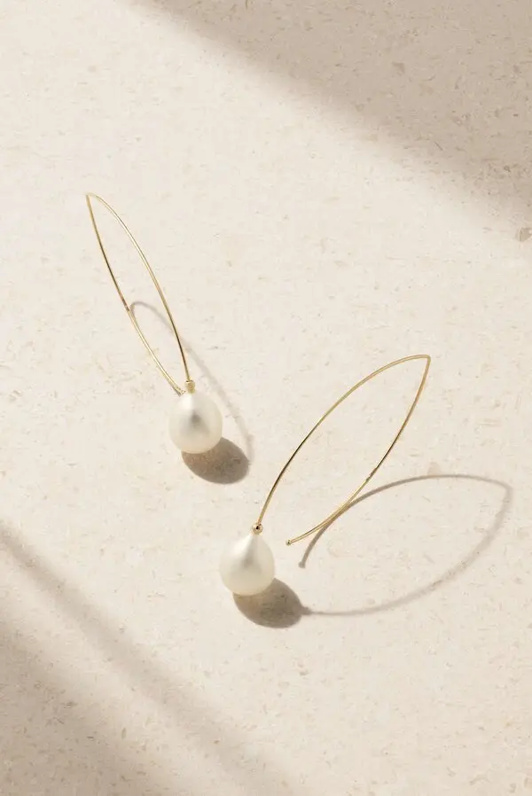 Mizuki Medium 14-karat Pearl Drop Earrings