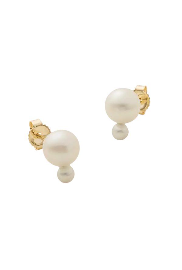 Mizuki 14-karat Pearl Stud Earrings - Gold