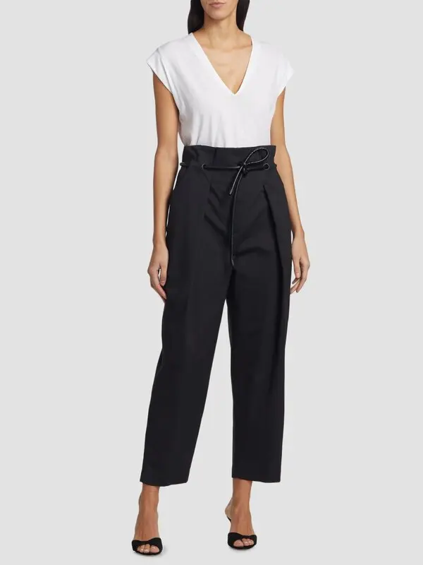 3.1 Phillip Lim Orgami Belted Straight-leg Trousers - Black