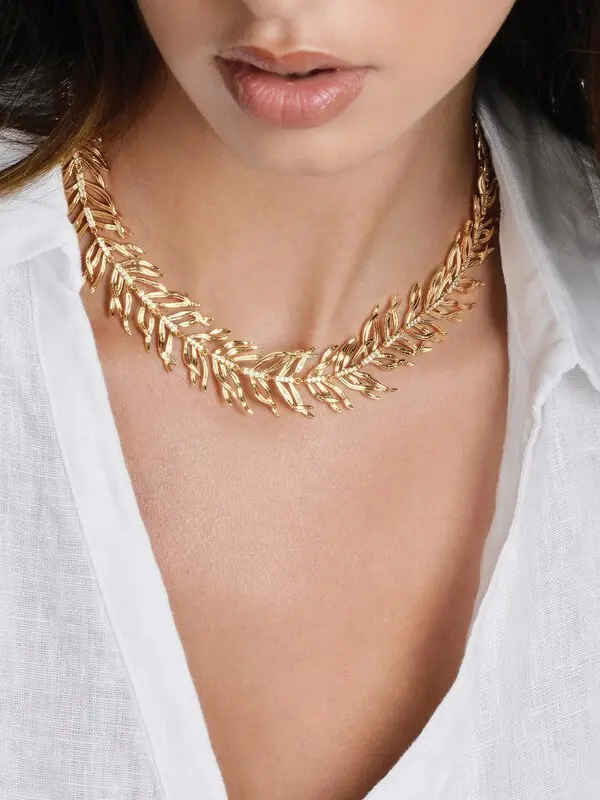 ANABEL ARAM Palm 18k--plated & Cubic Zirconia Necklace