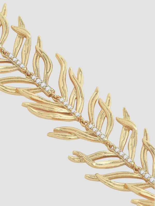 ANABEL ARAM Palm 18k--plated & Cubic Zirconia Necklace