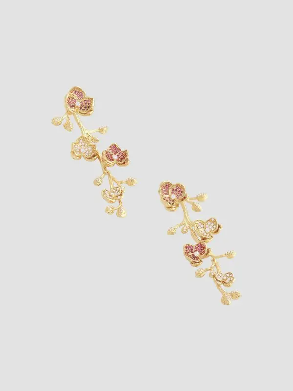 ANABEL ARAM Orchid 18k-gold-plated & Cubic Zirconia Drop Earrings