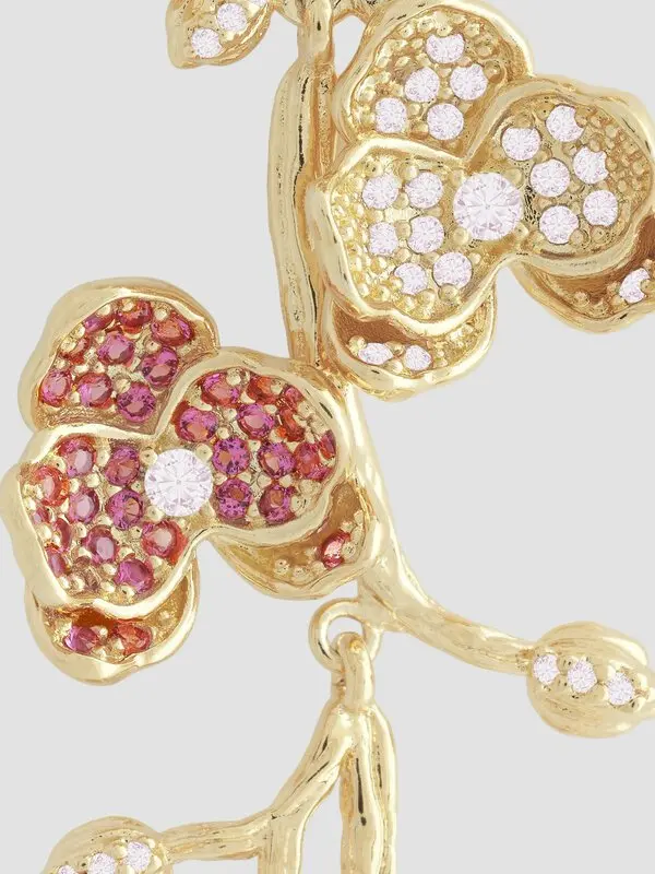 ANABEL ARAM Orchid 18k-gold-plated & Cubic Zirconia Drop Earrings