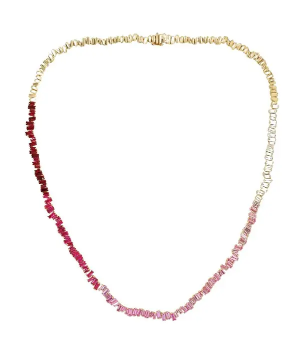 SUZANNE KALAN 18-karat Diamond And Sapphire 'fireworks' Necklace - Gold