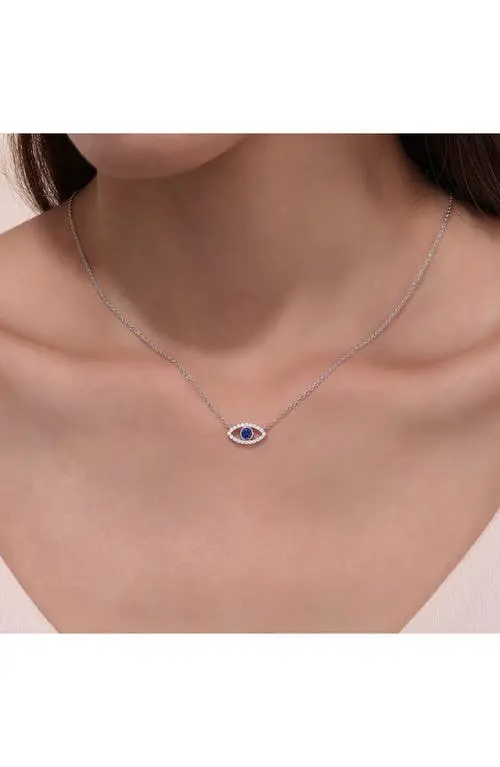 Lafonn Evil Eye Sapphire And Simulated Diamond Pendant Necklace