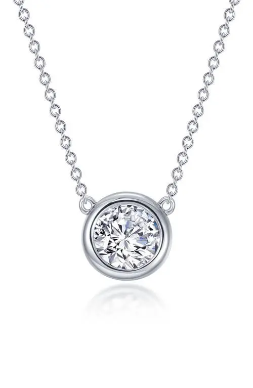 Lafonn Simulated Diamond Solitaire Pendant Necklace - White