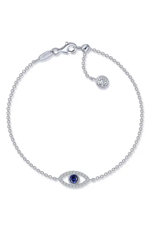 Lafonn Simulated Diamond & Lab-created Sapphire Evil Eye Bracelet - Blue