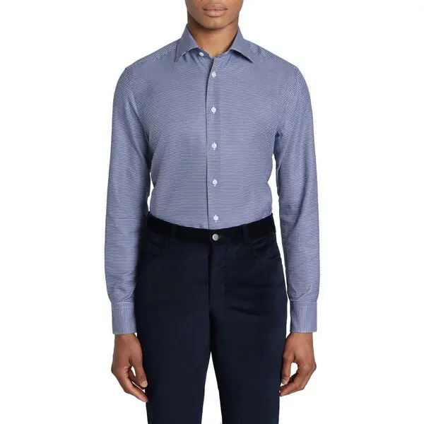 JACK VICTOR Kensington Dobby Cotton Dress Shirt