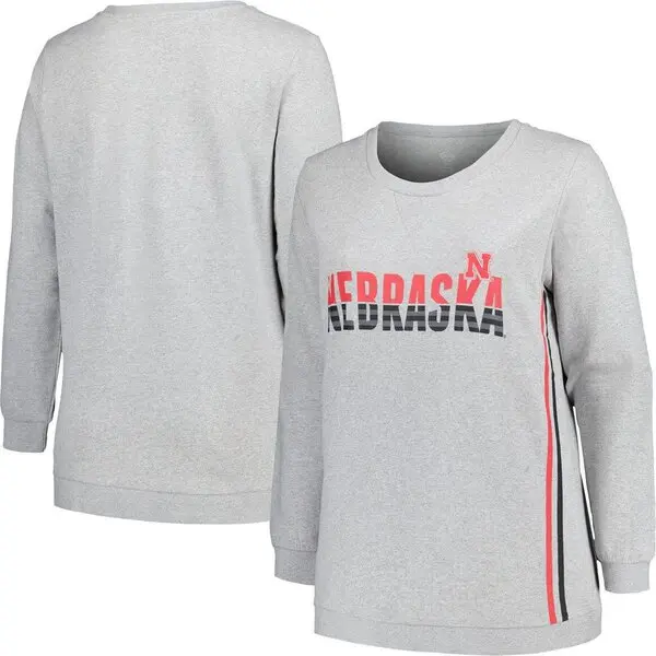 Profile Nebraska Huskers Side Stripe Pullover Sweatshirt