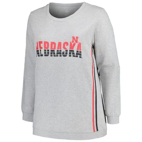 Profile Nebraska Huskers Side Stripe Pullover Sweatshirt