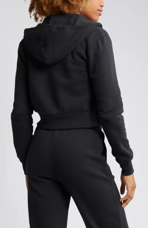 Bp. Crop Cotton-blend Zip-up Hoodie