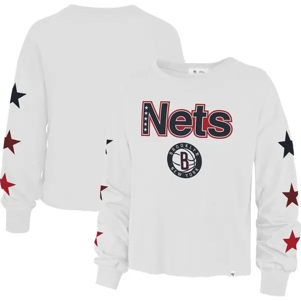 '47 Brooklyn Nets 2021/22 City Edition Call Up Parkway Long Sleeve T-shirt - White