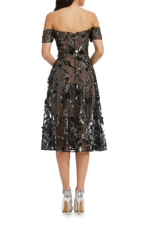 Dress The Population Valeria Sequin Off The Shoulder Cocktail Dress