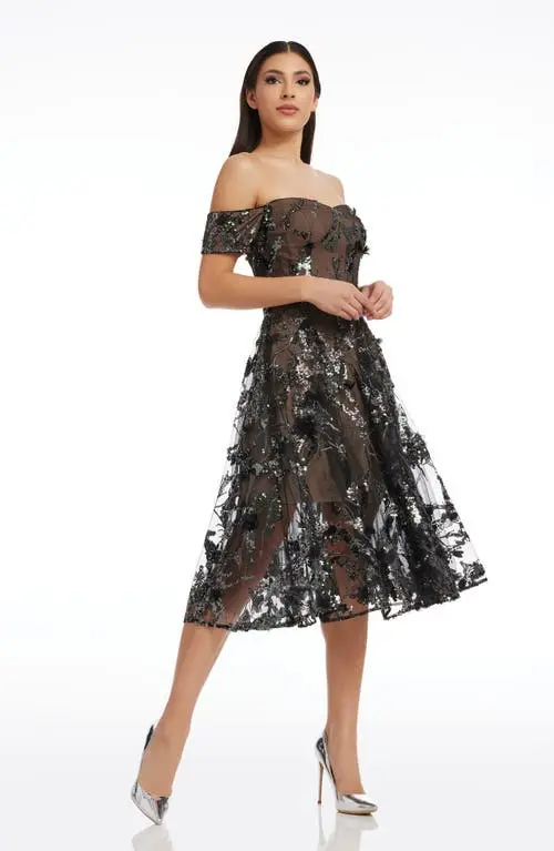 Dress The Population Valeria Sequin Off The Shoulder Cocktail Dress