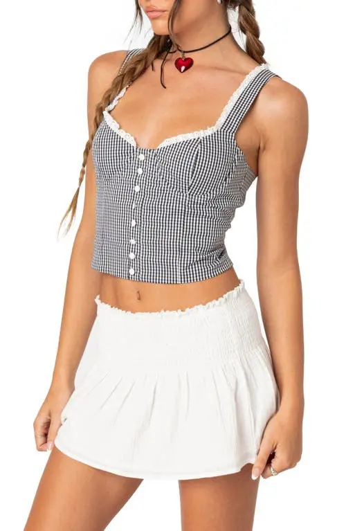 EDIKTED Gingham Bustier Corset Top