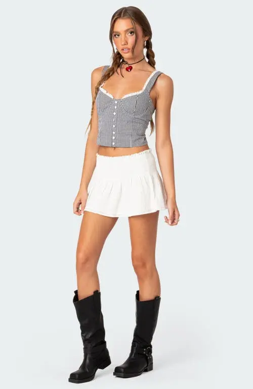 EDIKTED Gingham Bustier Corset Top