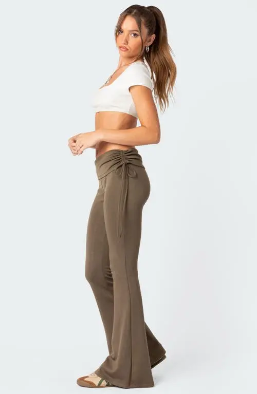 EDIKTED Foldover Waist Flare Leggings